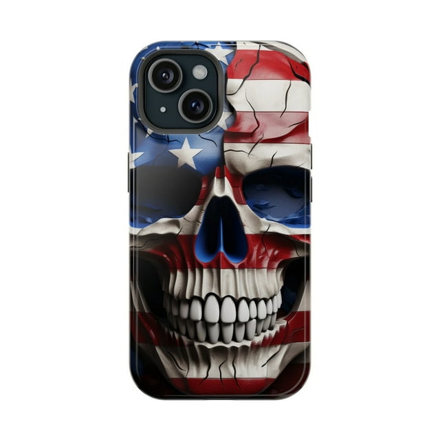 American Flag Skull Magsafe iPhone Tough Case - Walmart.com