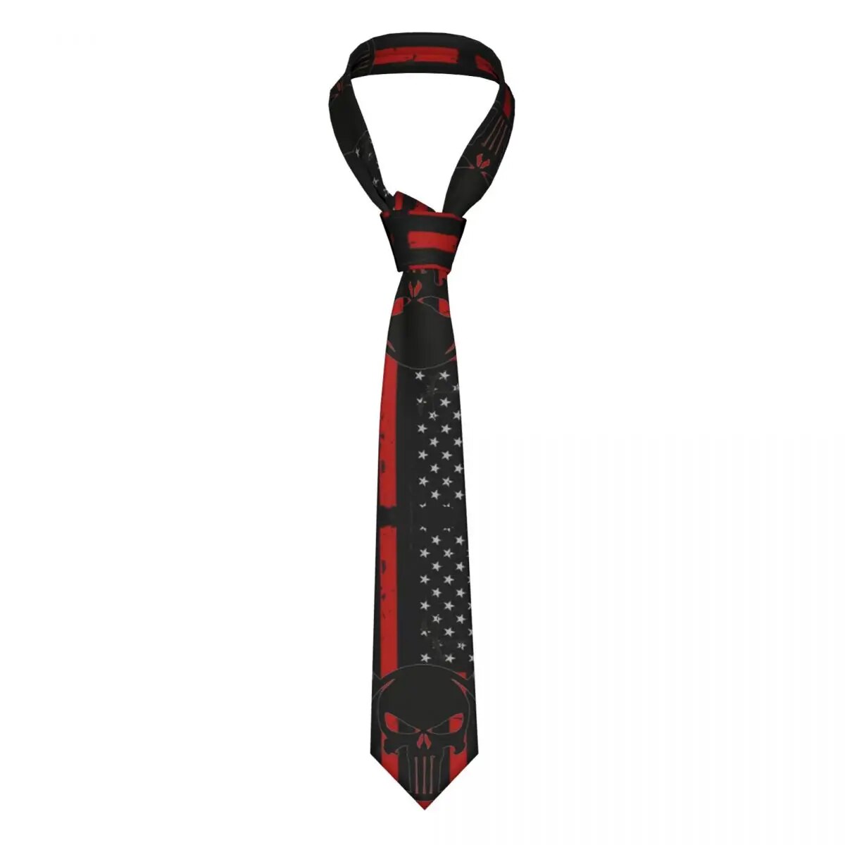 American Flag Skull Neckties Men Skinny Polyester 8 cm Narrow Neck Ties ...