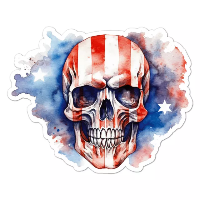 American Flag Skull Sticker Indoor Outdoor Phone Decal Water Bottle ...
