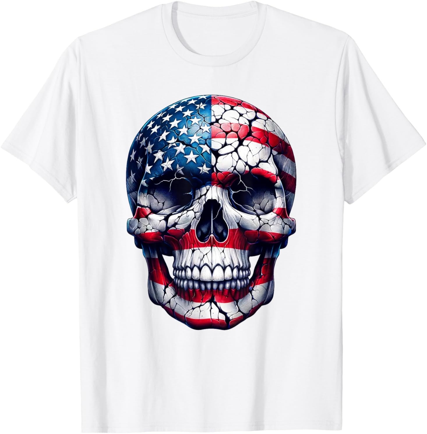 American Flag Skull Tee – Patriotic Skeleton USA Shirt for Independence Day - Walmart.com