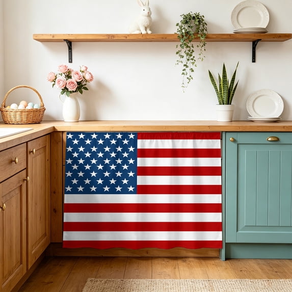 American Flag Small Sink Skirt 10"Wx11"L, Dustproof Under Sink Curtain ...