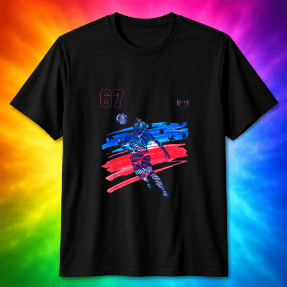 American Flag Soccer USA Soccer Fan Number 67 Unisex T-shirt, S-5XL ...