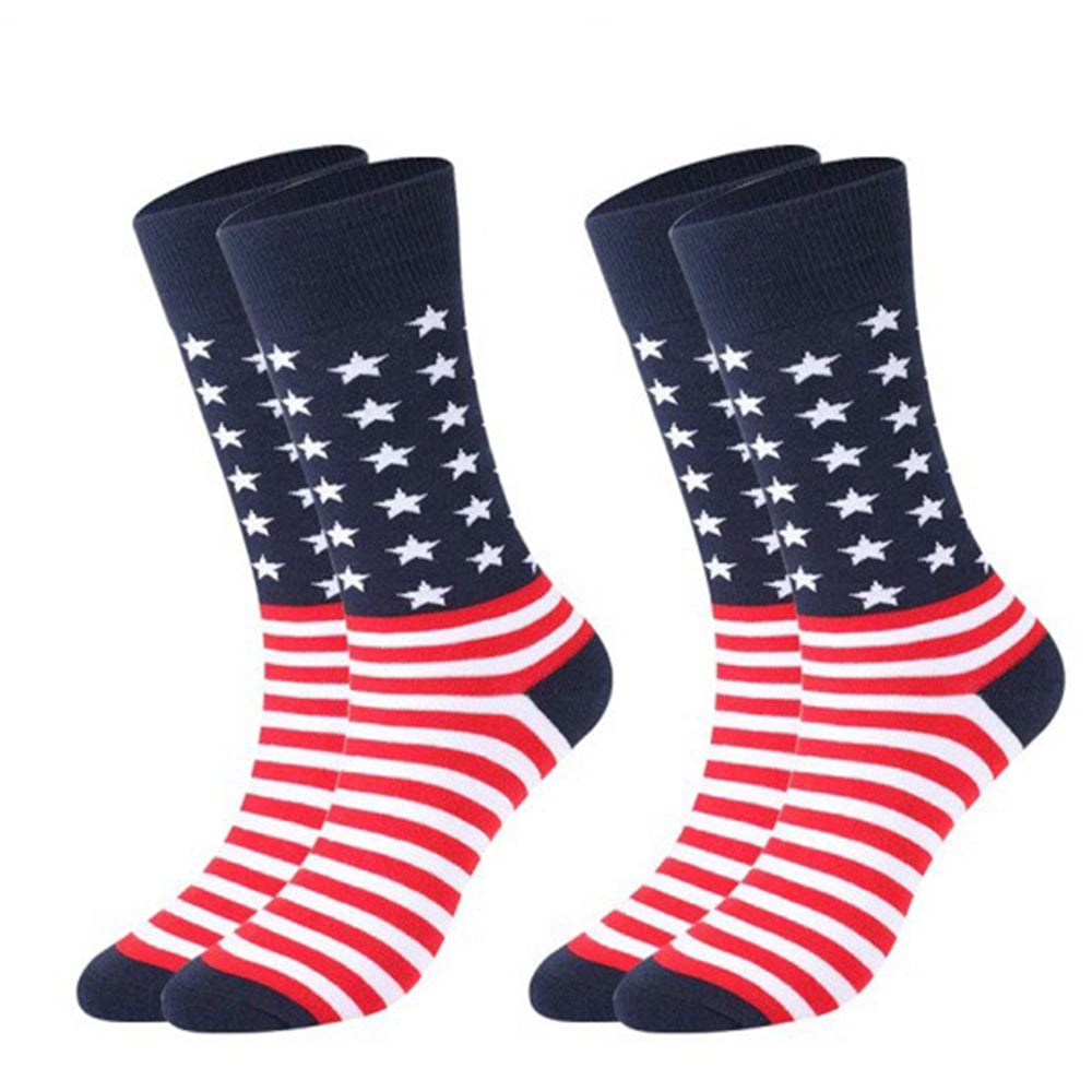 American Flag Socks for Men Novelty Eagle Stars Stripes Patriotic Socks ...
