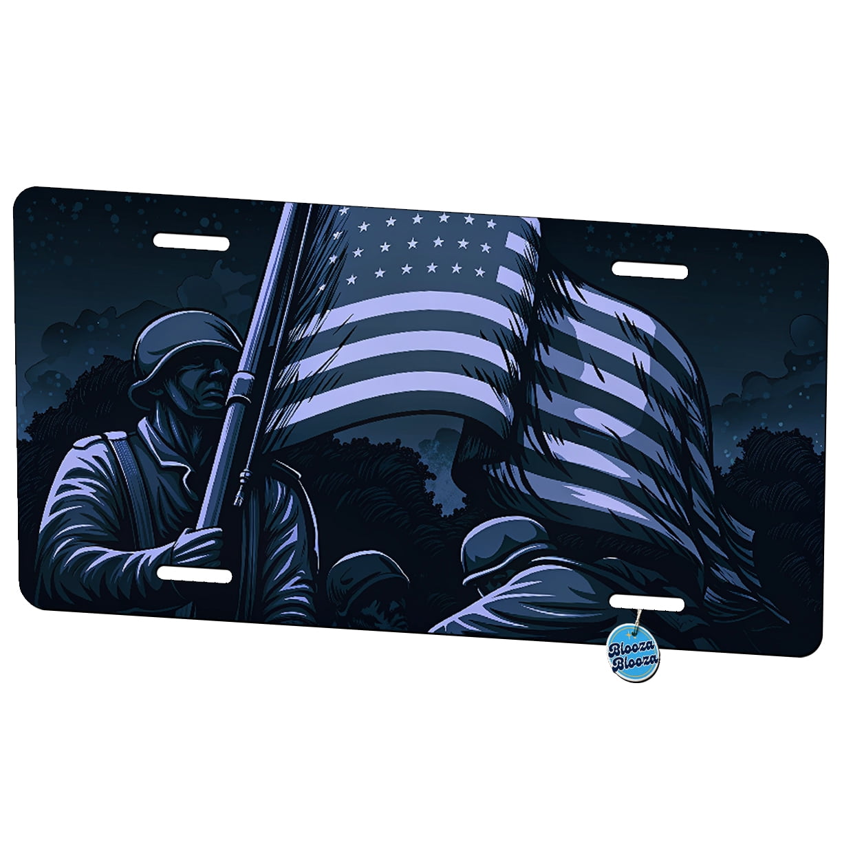 American Flag Soldiers Unites States USA Metal Novelty License Plate ...