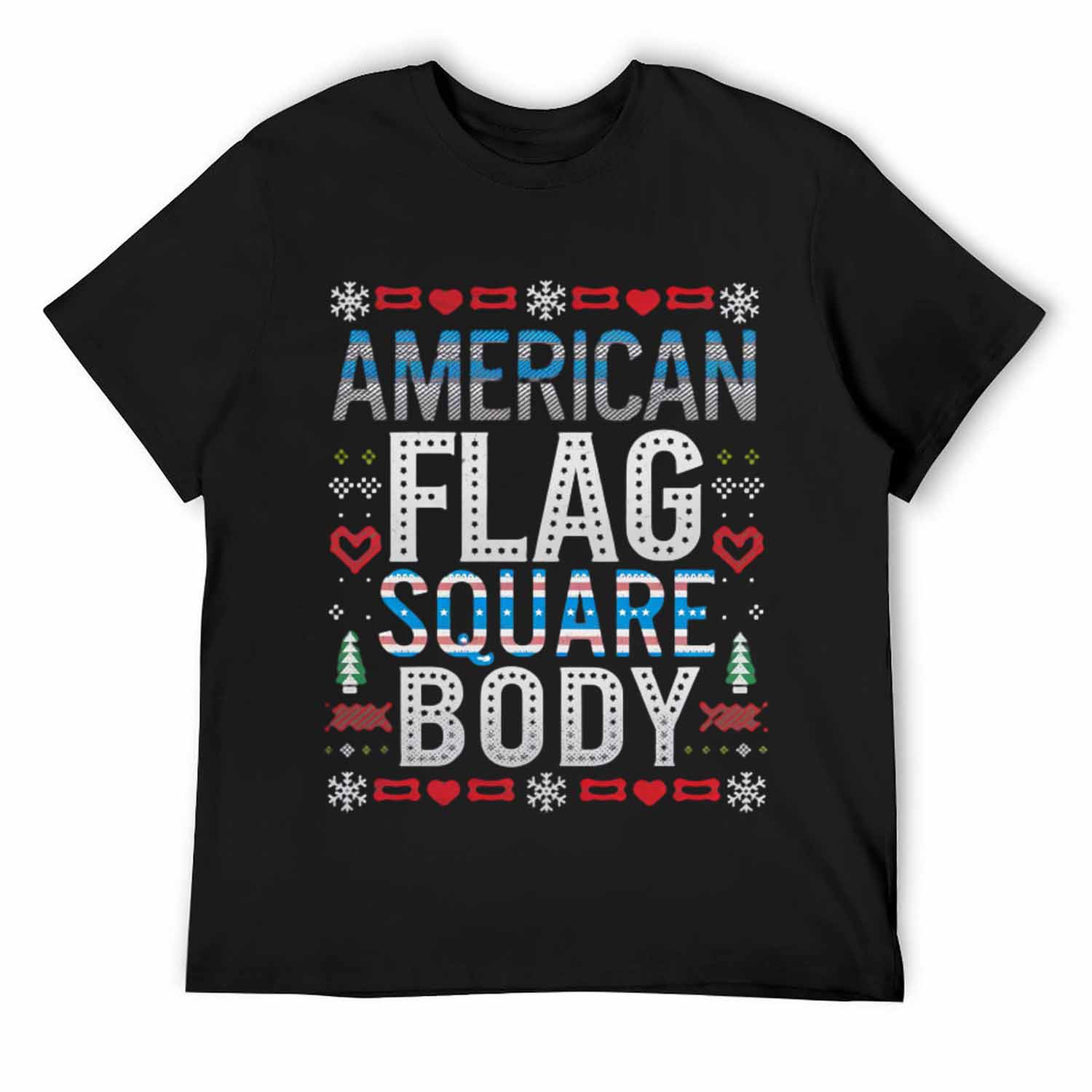 American Flag Square Body Trinidad National Food! Trini Pride T-Shirt ...