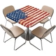 American Flag Square Fitted Tablecloth 34 x 34 Inch Wipeable Card Table ...