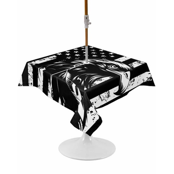 American Flag Square Outdoor Tablecloth, Waterproof Table Cloth Cover ...