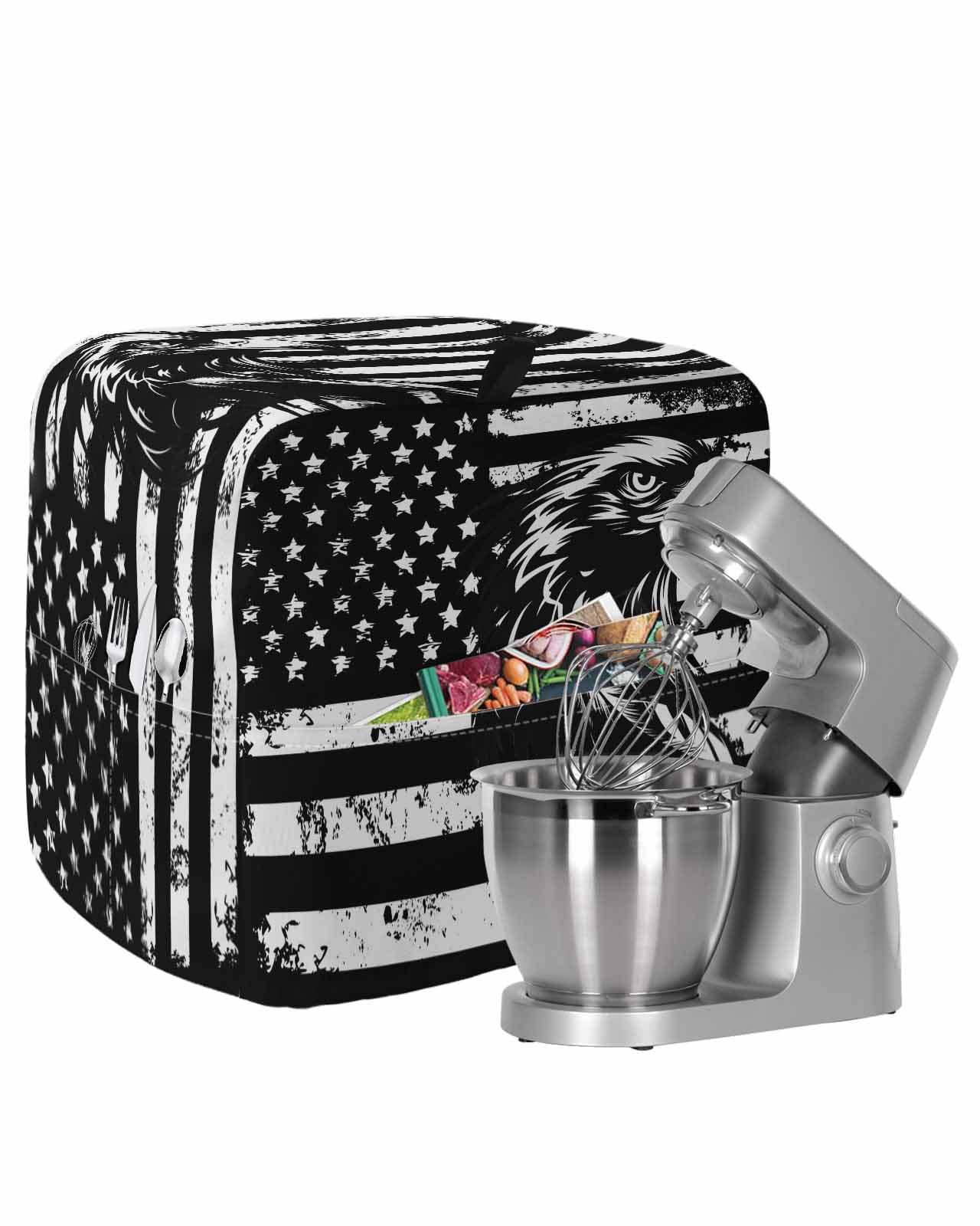American Flag Stand Mixer Dust Cover with Storage Pocket & Handles ...