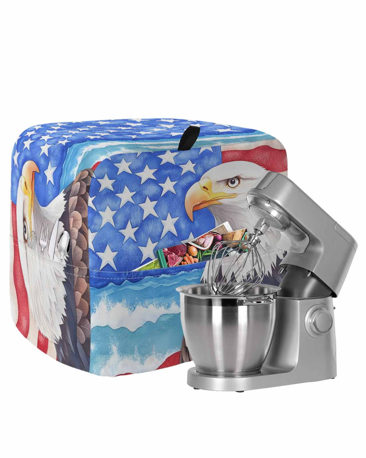 American Flag Stand Mixer Dust Cover with Storage Pocket & Handles ...