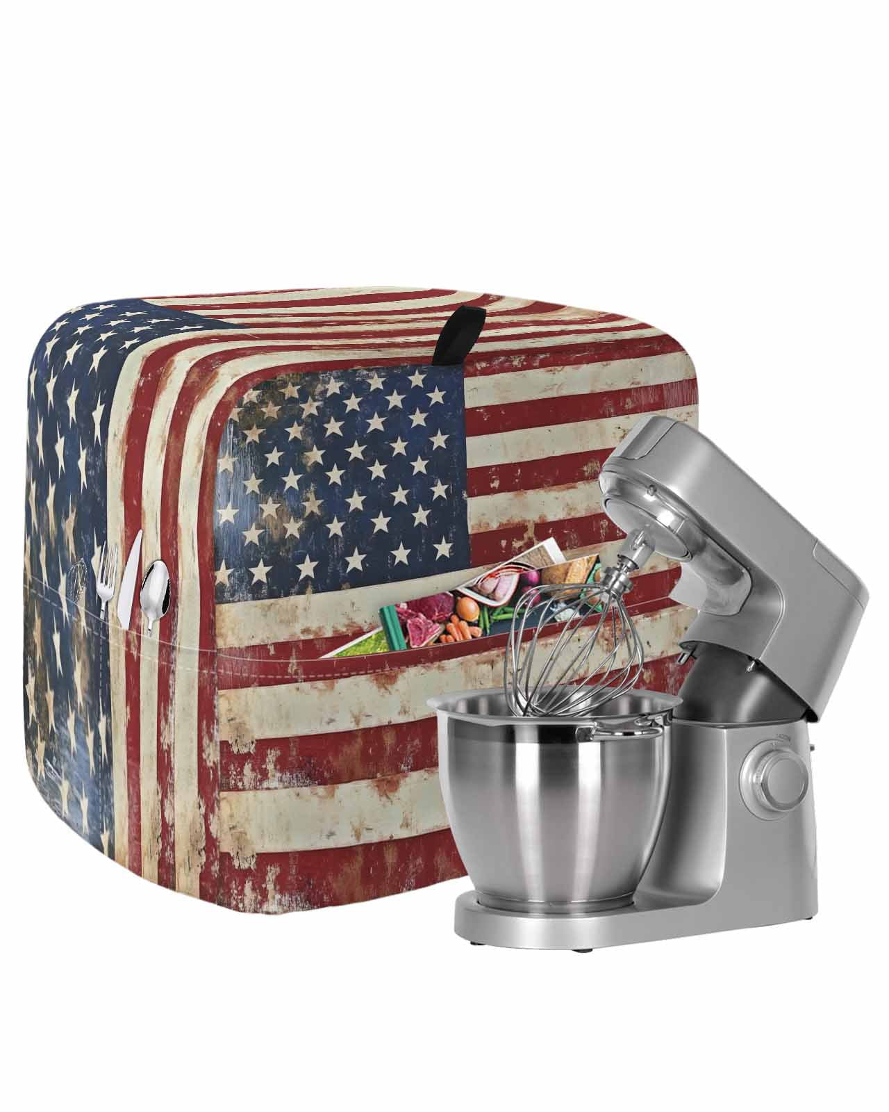 American Flag Stand Mixer Dust Cover with Storage Pocket & Handles ...