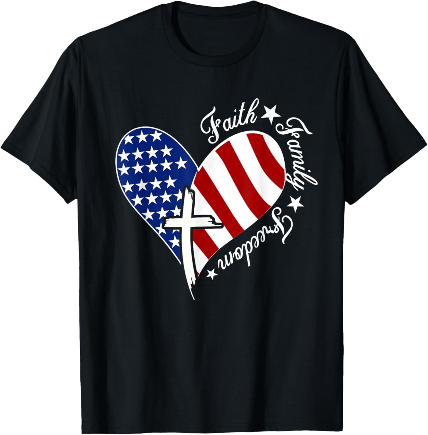 American Flag Standard Icon Independence Freedom Banner Graphic T-Shirt ...