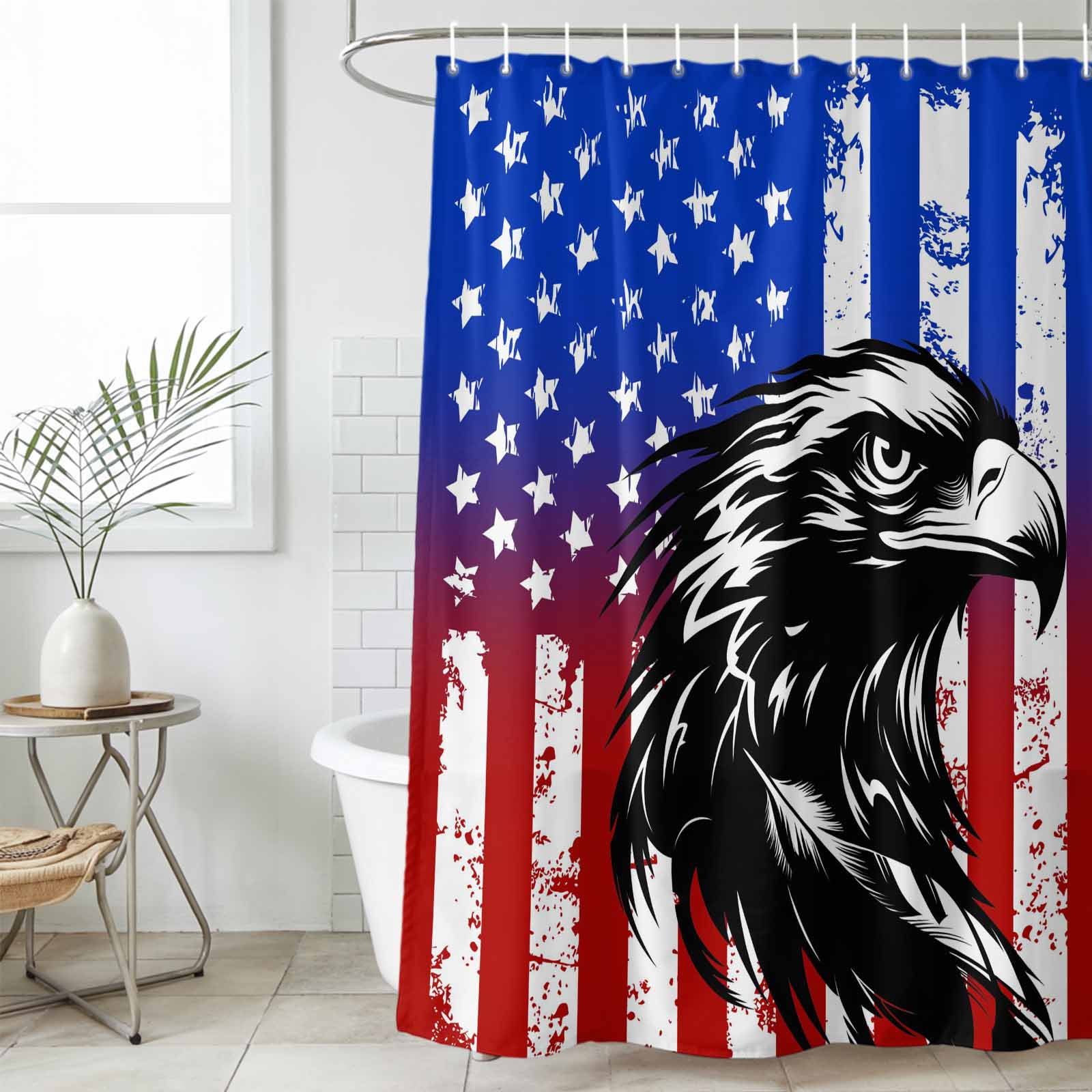 American Flag Standard Shower Curtain Set, Waterproof Shower Curtains ...