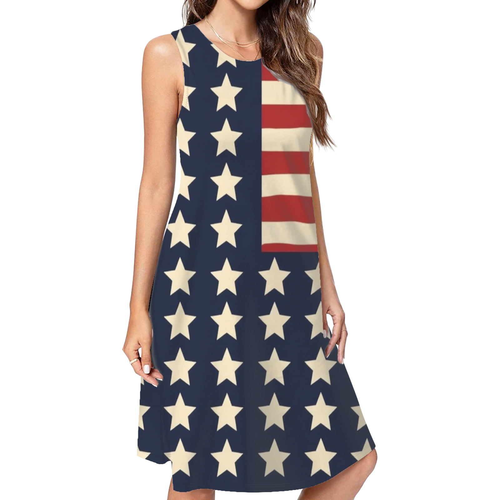 American Flag Star And Stripe Pattern Dress Elegant Party Dresses ...