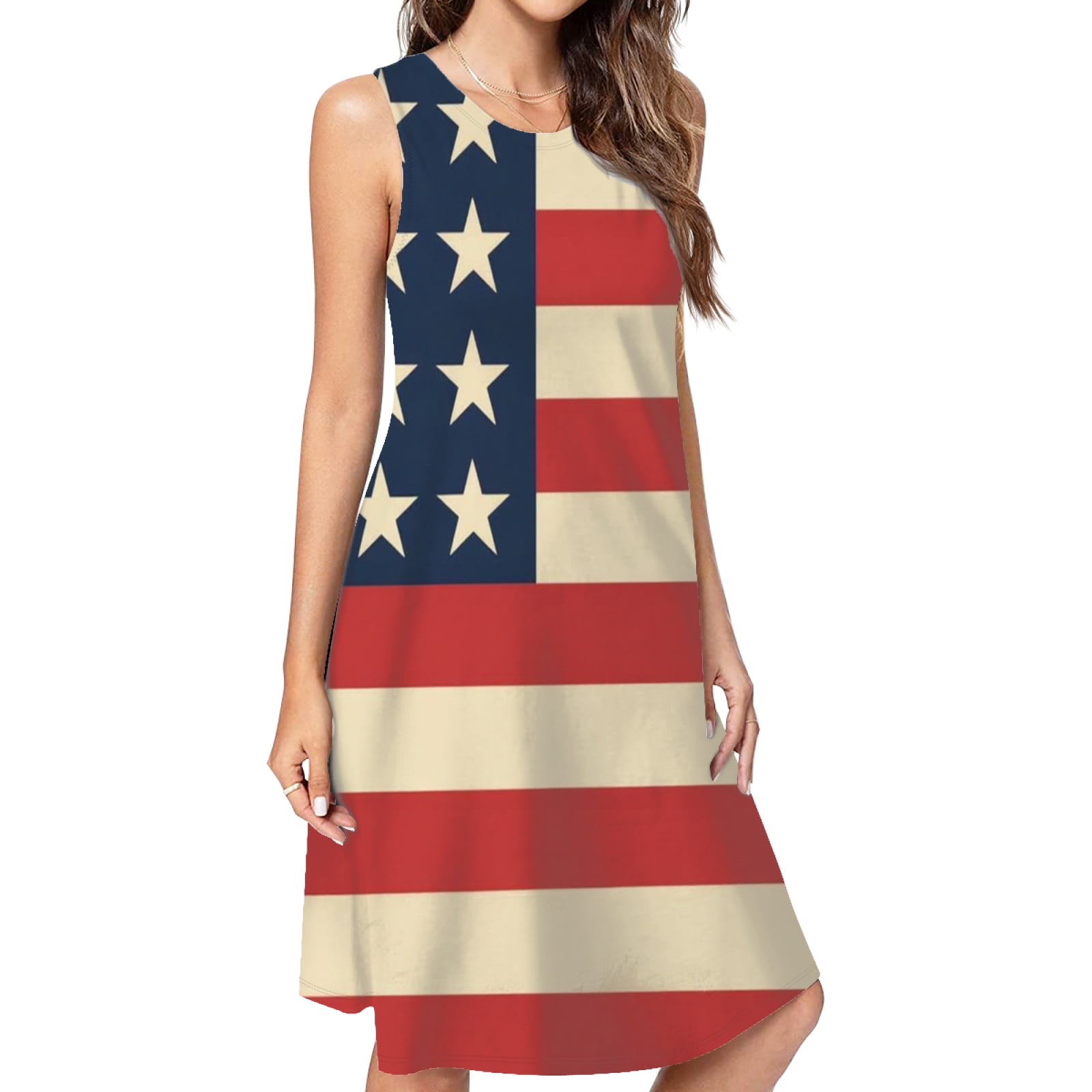 American Flag Star And Stripe Pattern Dress Elegant Party Dresses ...