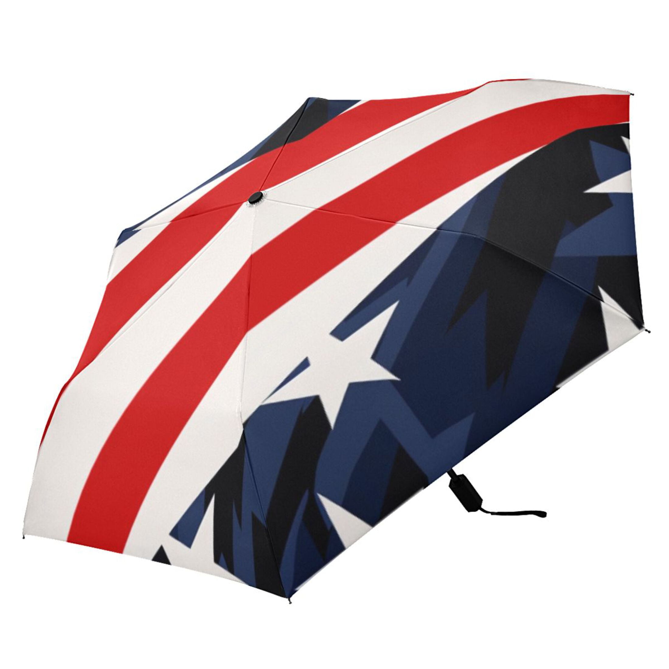 American Flag Star Compact Folding Umbrella for Rain Windproof Travel ...