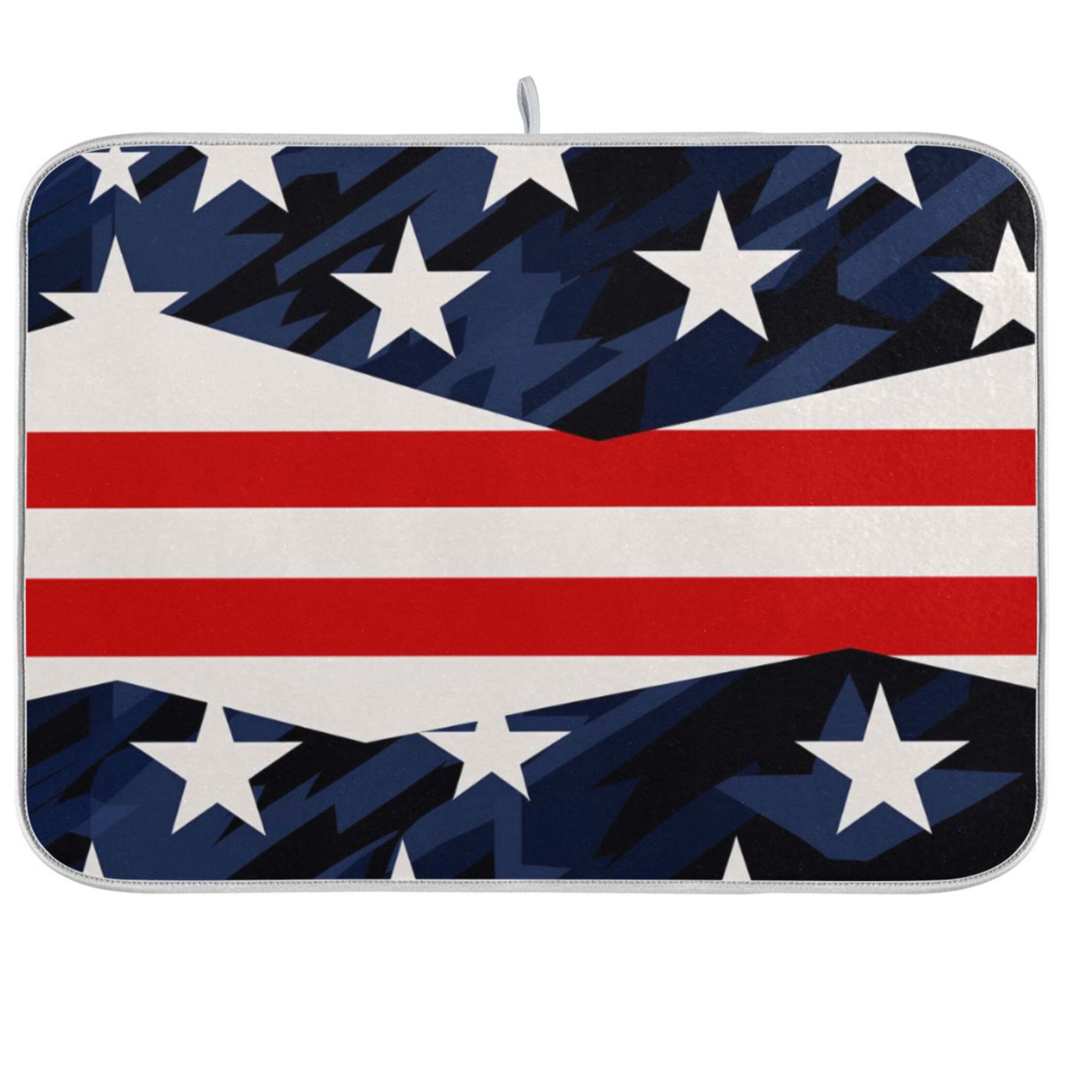 American Flag Star Dish Drying Mat Microfiber Kitchen Pad Large Counter ...