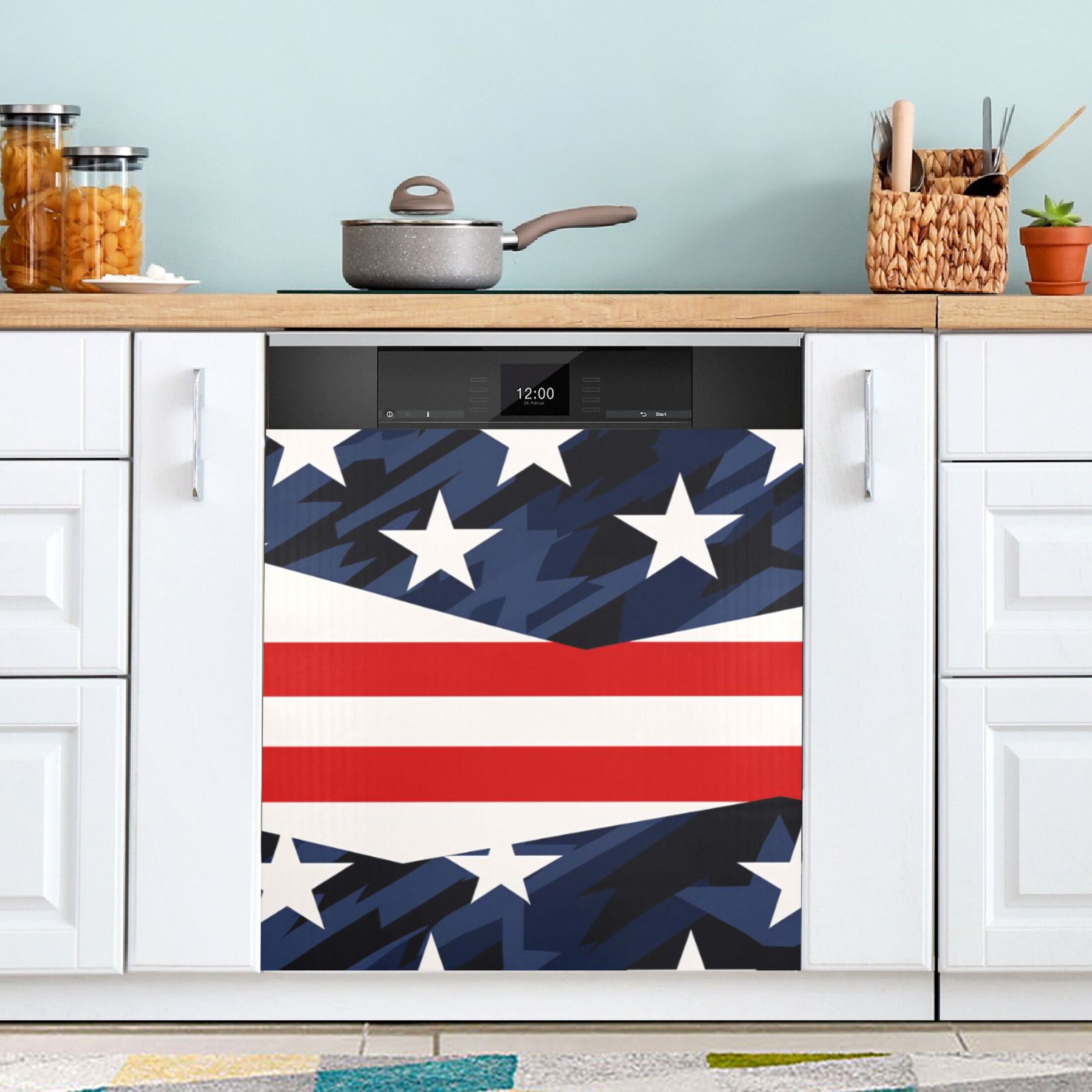 American Flag Star Magnetic Dishwasher Cover Magnet Refrigerator ...