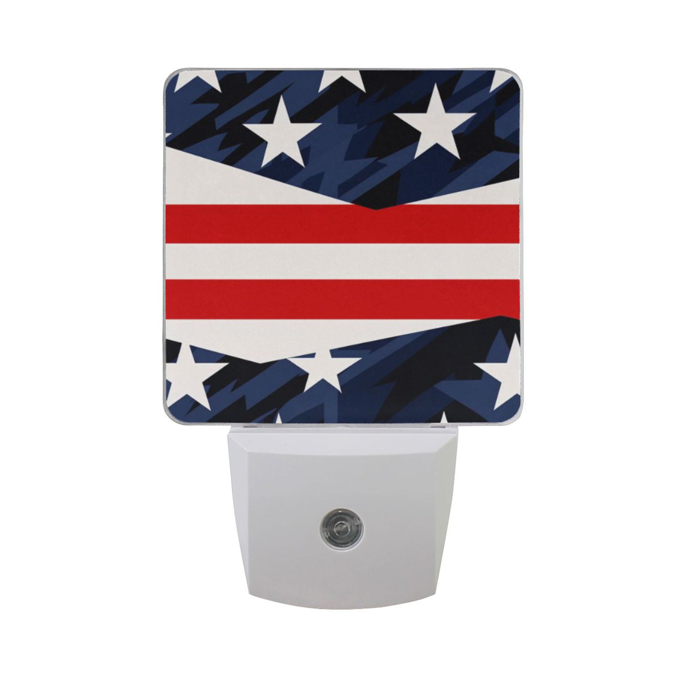 American Flag Star Night Light LED Dusk to Dawn Auto Sensor Night Lamp ...
