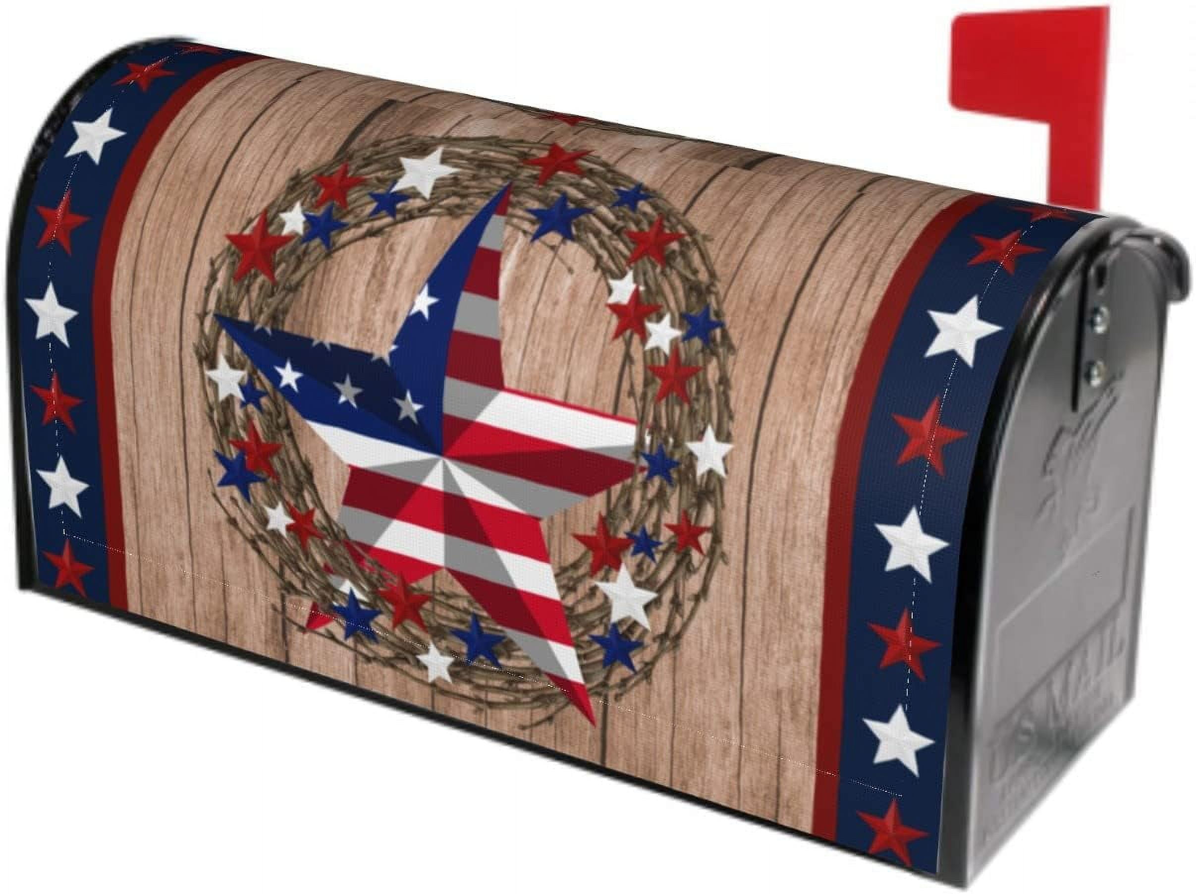 American Flag Star Patriotic Mailbox Cover Magnetic 4th of July ...