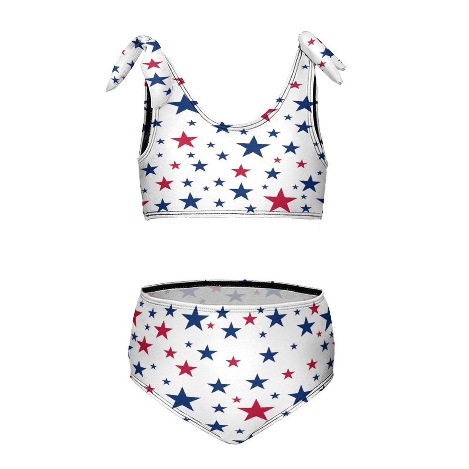 American Flag Star Pattern Girl's 2 Piece Bikini Set Beach Sport Swimsuit Swimwear 12-14Y（170cm ...