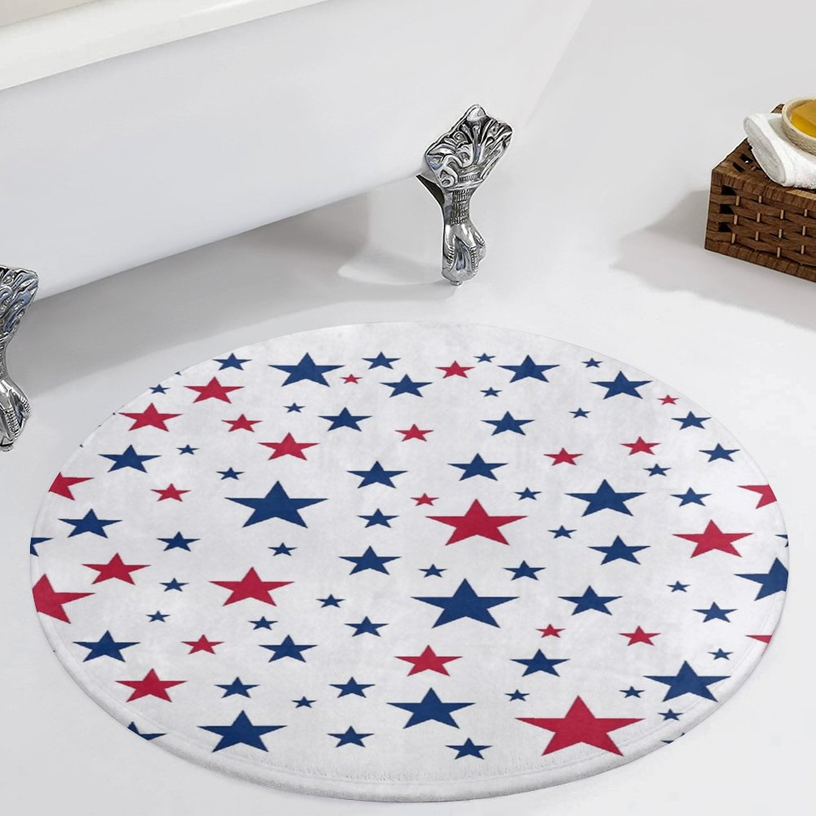 American Flag Star Pattern Round Carpet Circle Rug Outdoor Patio Area ...