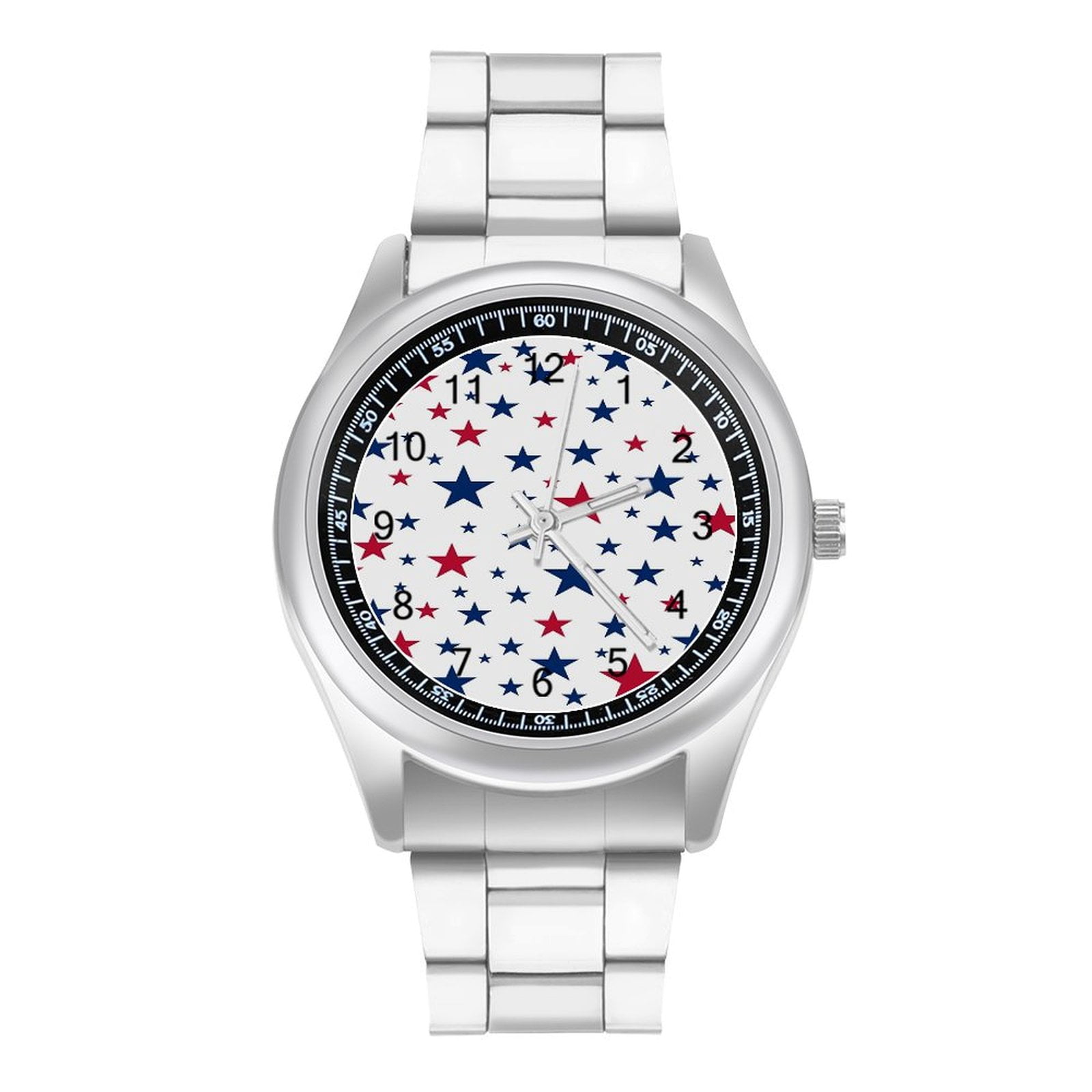American Flag Star Pattern Wrist Watches for Men Metal Band Watch ...