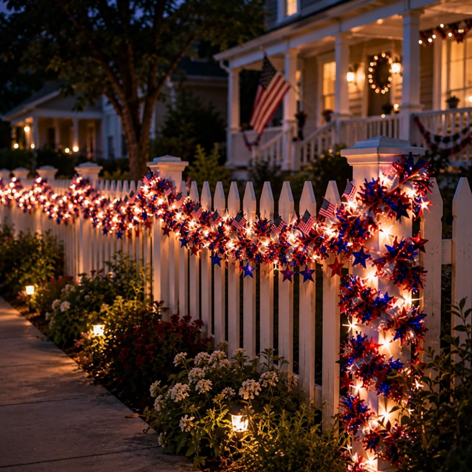 American Flag And Star Red White Blue Fairy Lights Perfect For ...