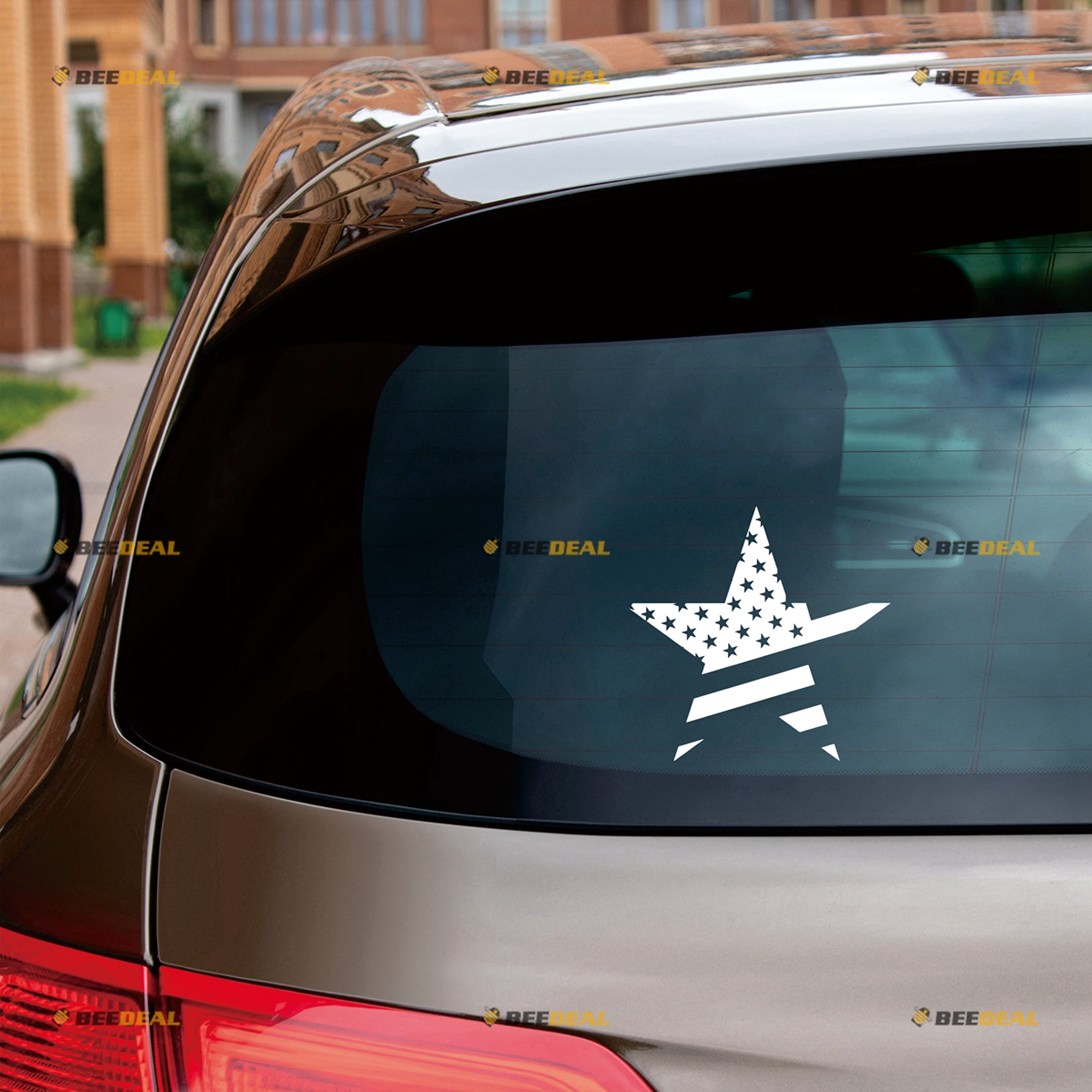 American Flag Star Sticker Decal Vinyl - 2 Pack White 4" - For Car Boat ...