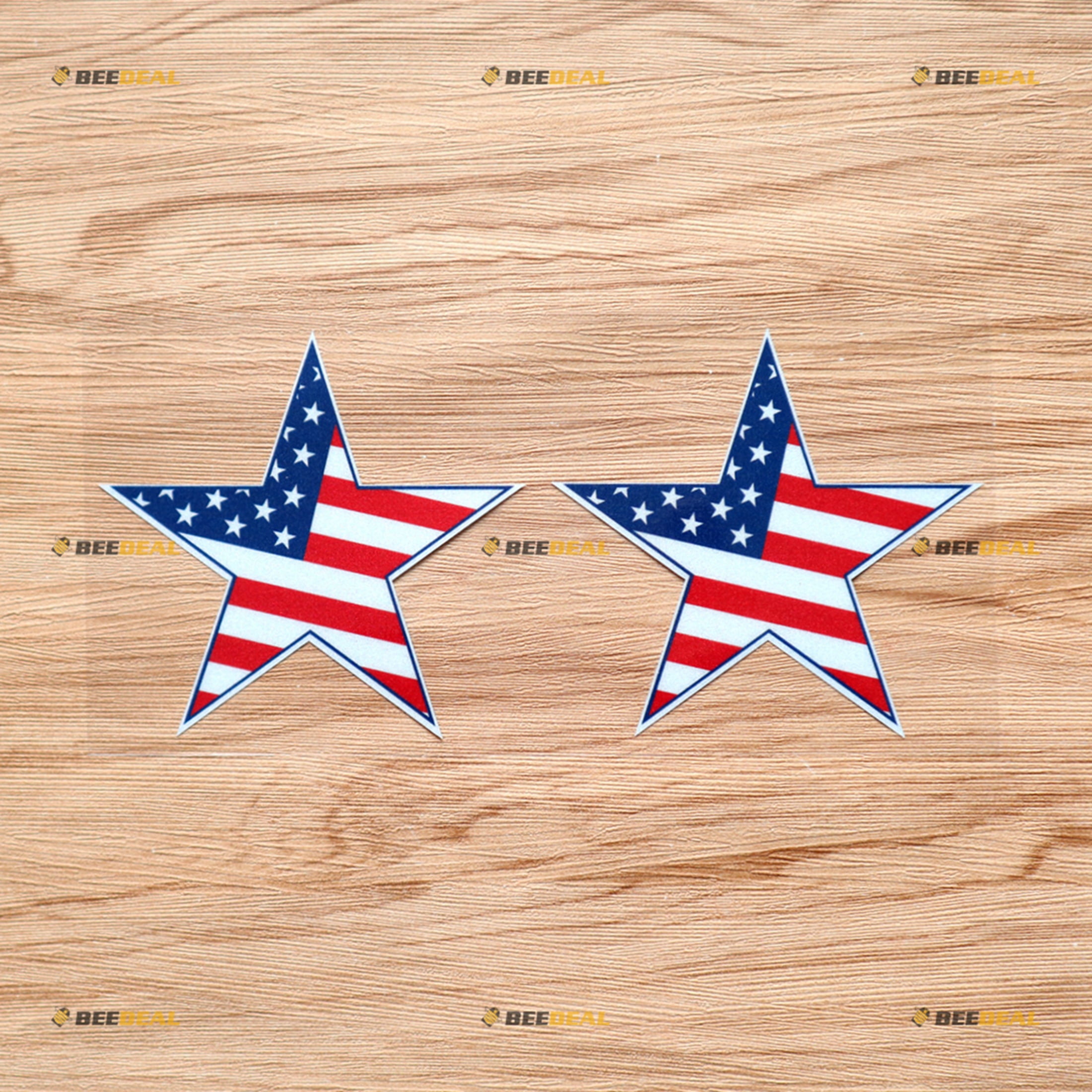 American Flag Star Sticker Decal Vinyl Pentagon Shape - 2 Pack ...