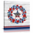 American Flag Star Wood Board Canvas Artwork Painting Art, Red Blue ...