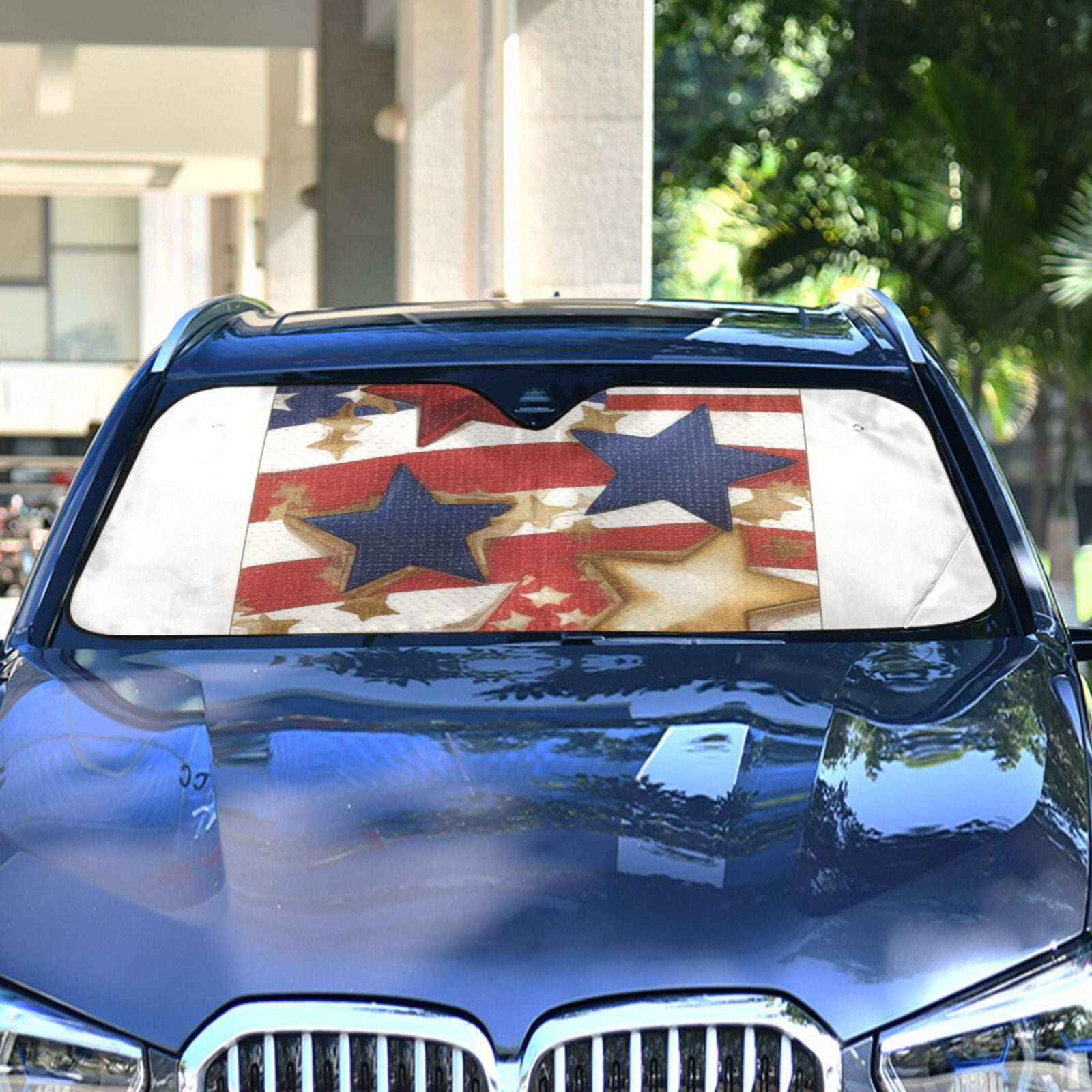 American Flag Stars Automotive Front Car Windshield Sun Shade Reflector ...