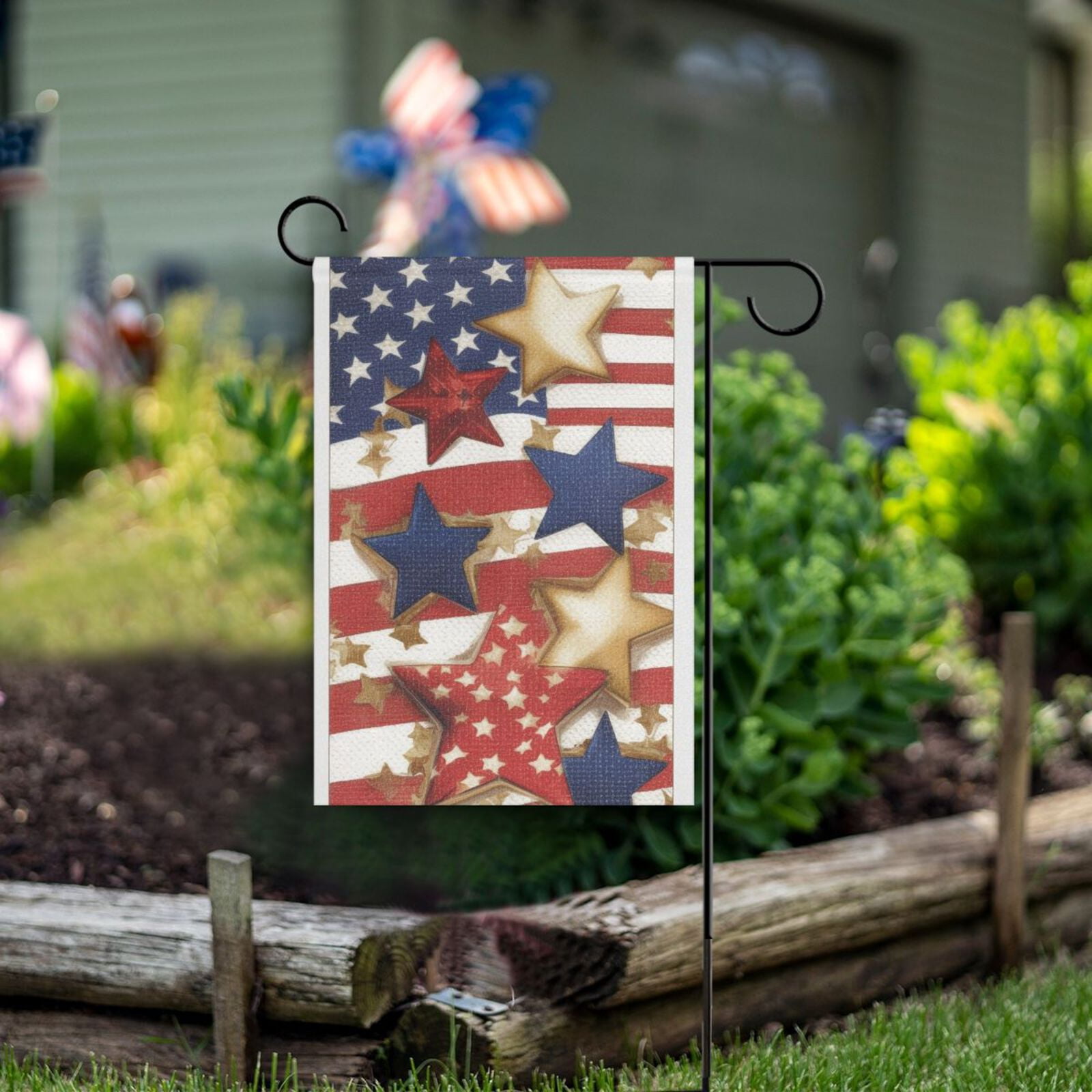 American Flag Stars Garden Flag Double Sided Outdoor Banners for ...