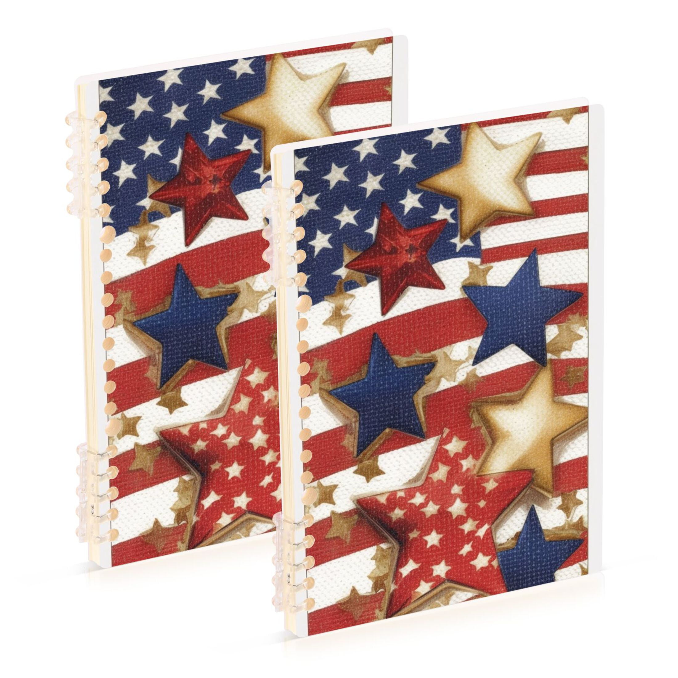 American Flag Stars Ring Binder Notebook Journey Note Diary College ...