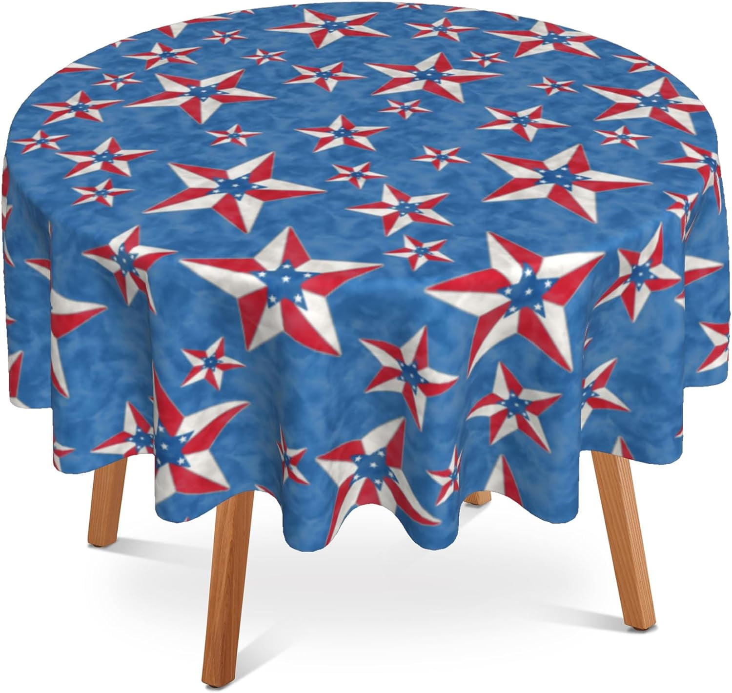 American Flag Stars Round Tablecloth 60 inch,Patriotic Circle Table ...