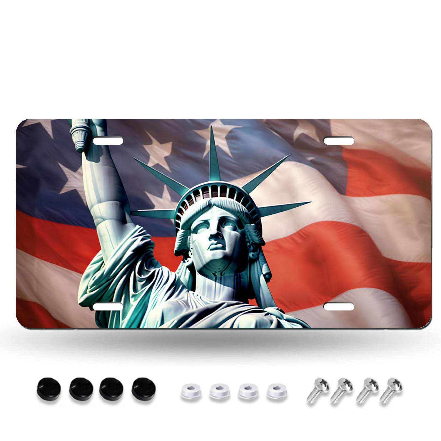 American Flag Statue of Liberty Landmark Vintage Stylish lovely Plate ...