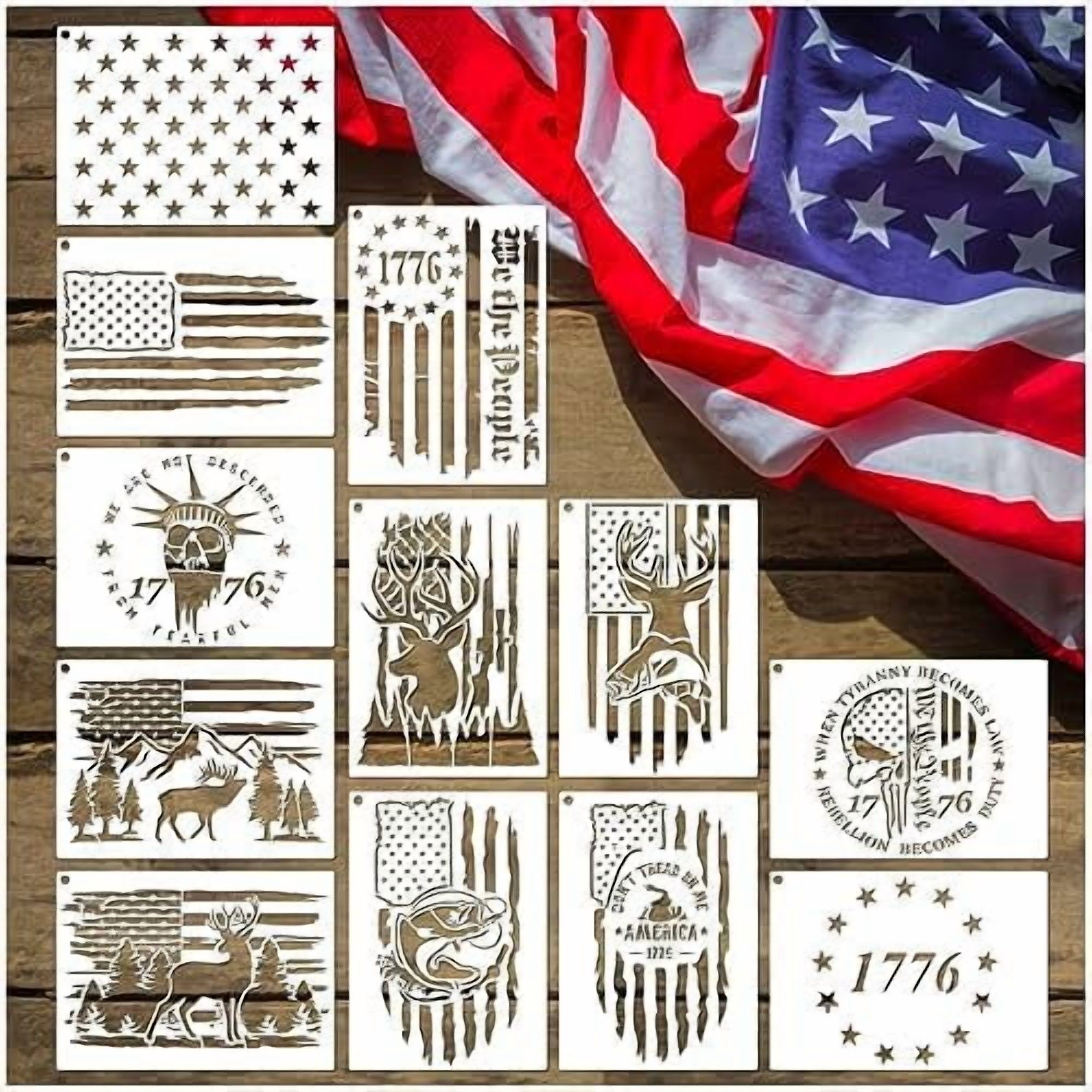 American Flag Stencil Star Stencils for Painting Union 50 Stars 1776 ...