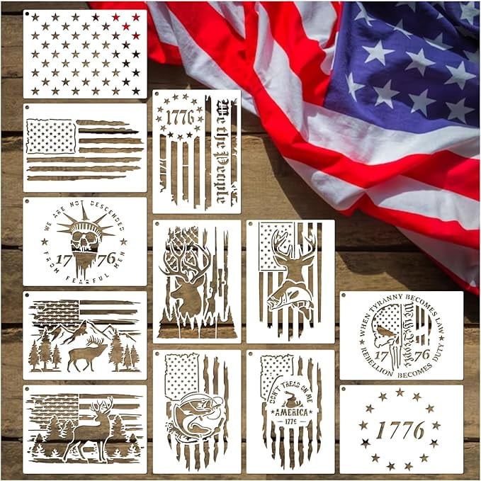 American Flag Stencil Star Stencils for Painting Union 50 Stars 1776 ...