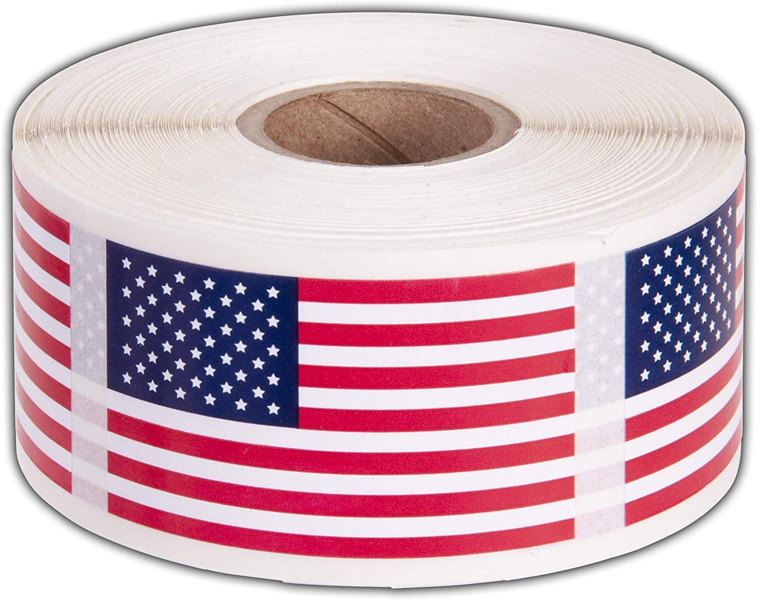 American Flag Stickers USA Flags - 500 Per Roll - 1.25" X 2.125 ...