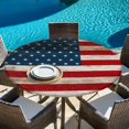 American Flag Stripe Star Round Fitted Tablecloth with Elastic Edge ...
