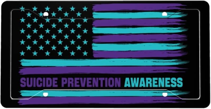 American Flag Suicide Prevention Awareness Front License Plate and ...