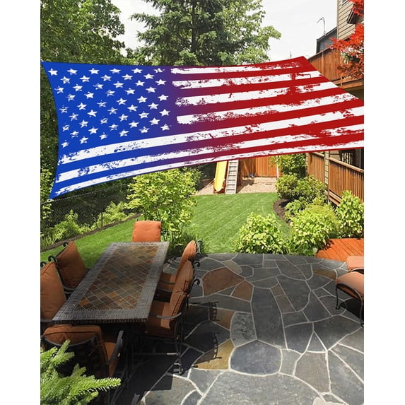 American Flag Sun Shade Sail 12'X16' Vintage Stripes Retro Style Stars ...