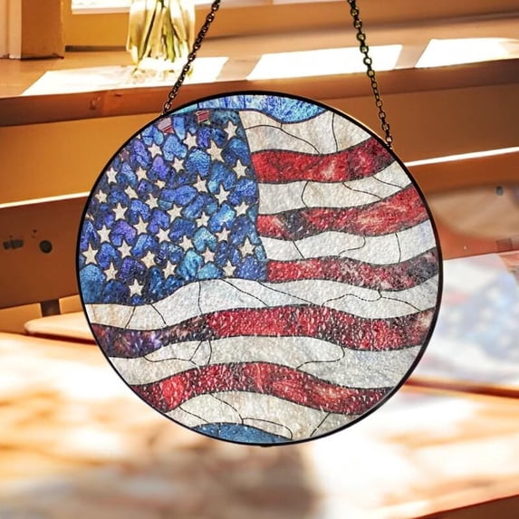 American Flag Suncatcher, Glass-Effect Patriotic Window Decor - Walmart.com