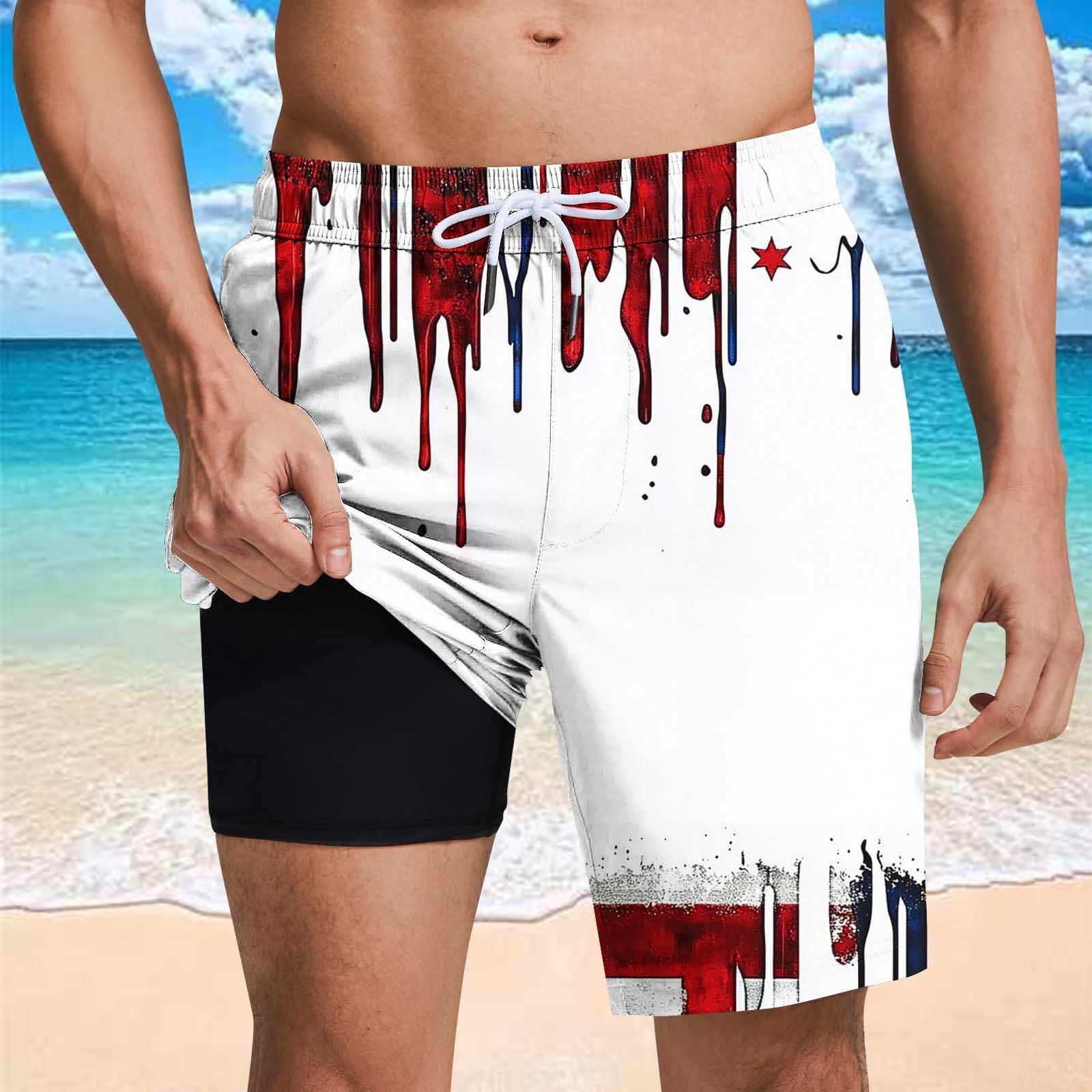 American Flag Swim Trunks Men 4th of July Shorts Men American Flag ...