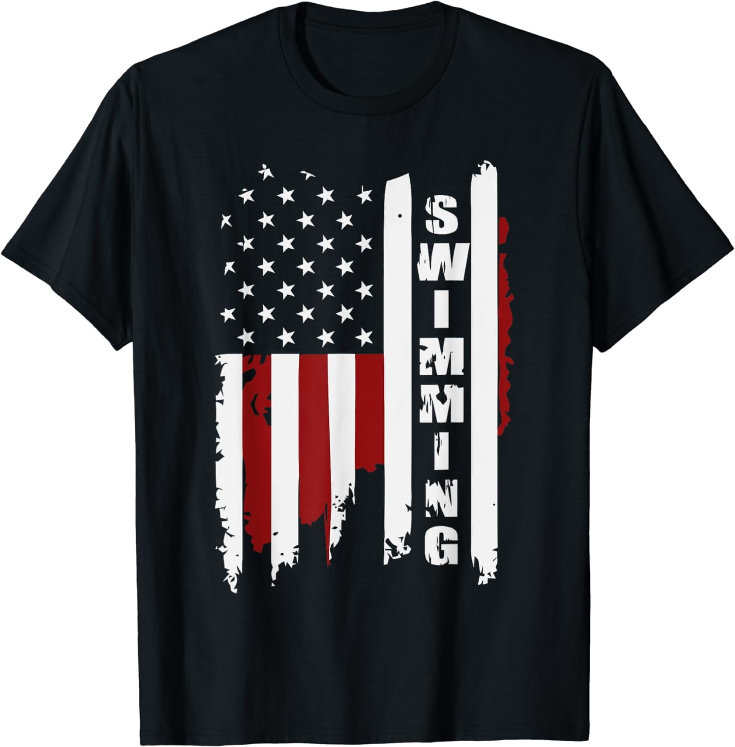 American Flag Swimming USA Swim Team Pool Swimmer T-Shirt - Walmart.com