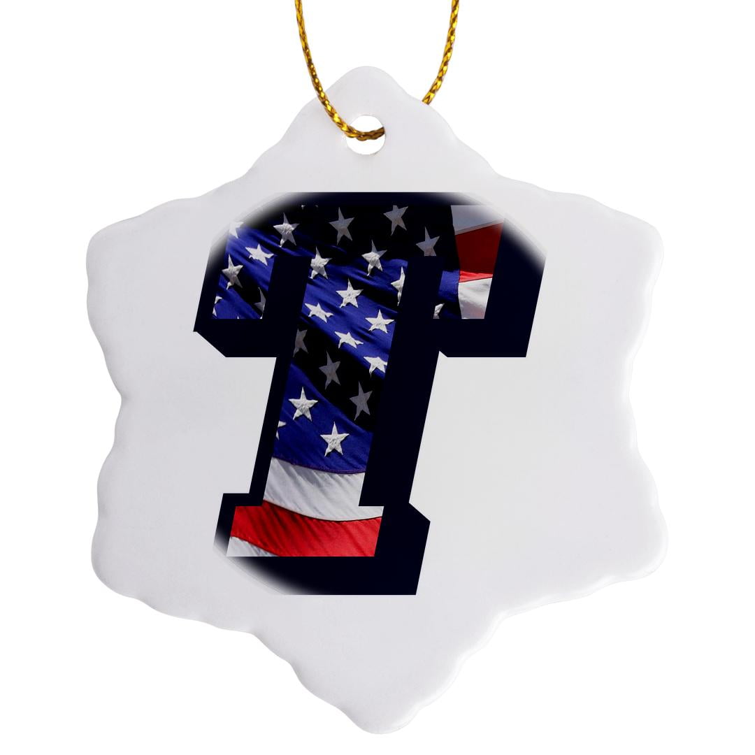 3drose, American Flag T, 3 inch Snowflake Porcelain Ornament - Walmart.com