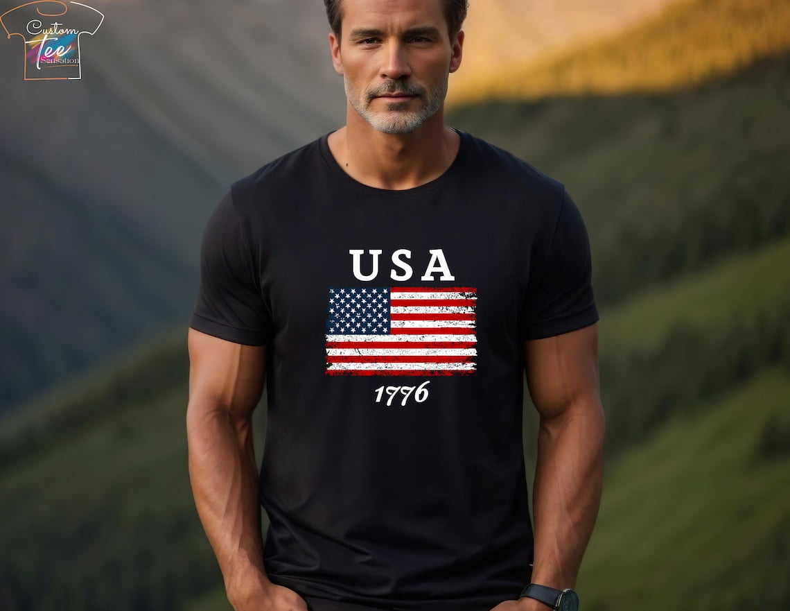 American Flag T Shirt, Usa Flag T Shirt, Gift For American Tee, 4Th Of ...