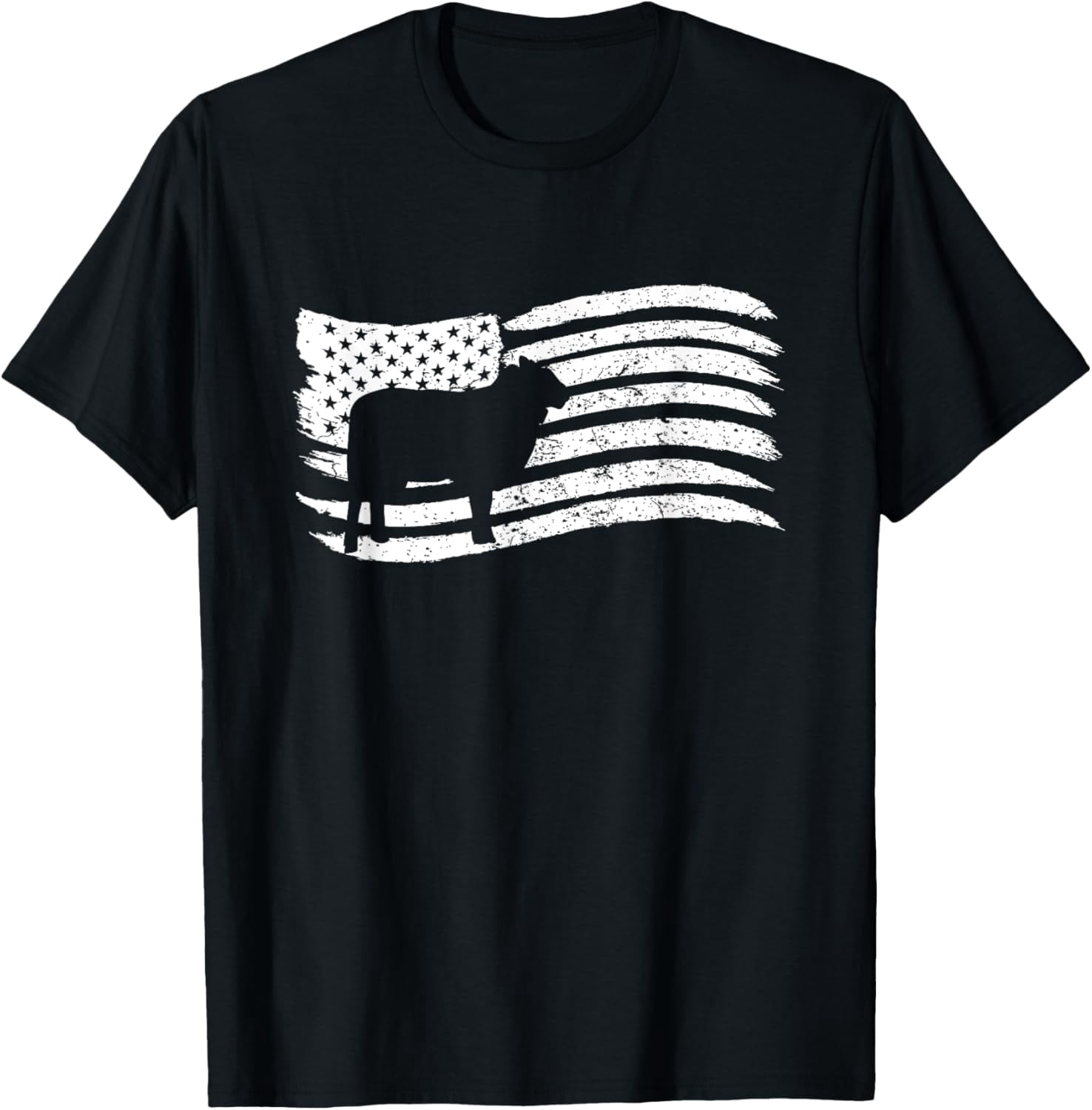 American Flag T-Shirt With Sheep Vintage Look - Walmart.com