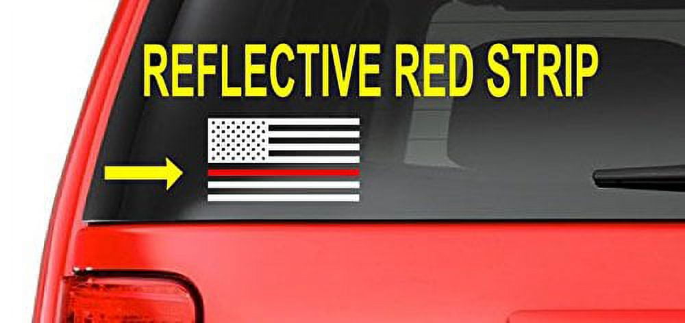 American Flag (T14) Thin Red Line Firefighter Vinyl Decal Sticker Car ...