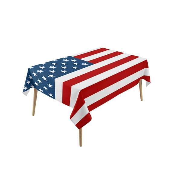 American Flag Table Cloth, Blue Red USA Flag Waterproof Tablecloth for ...