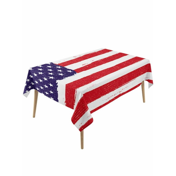 American Flag Table Cloth, Retro Rustic Stars And Stripes US Flag ...
